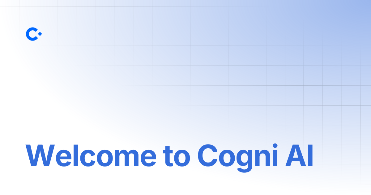 Welcome to Cogni AI | Cogni AI